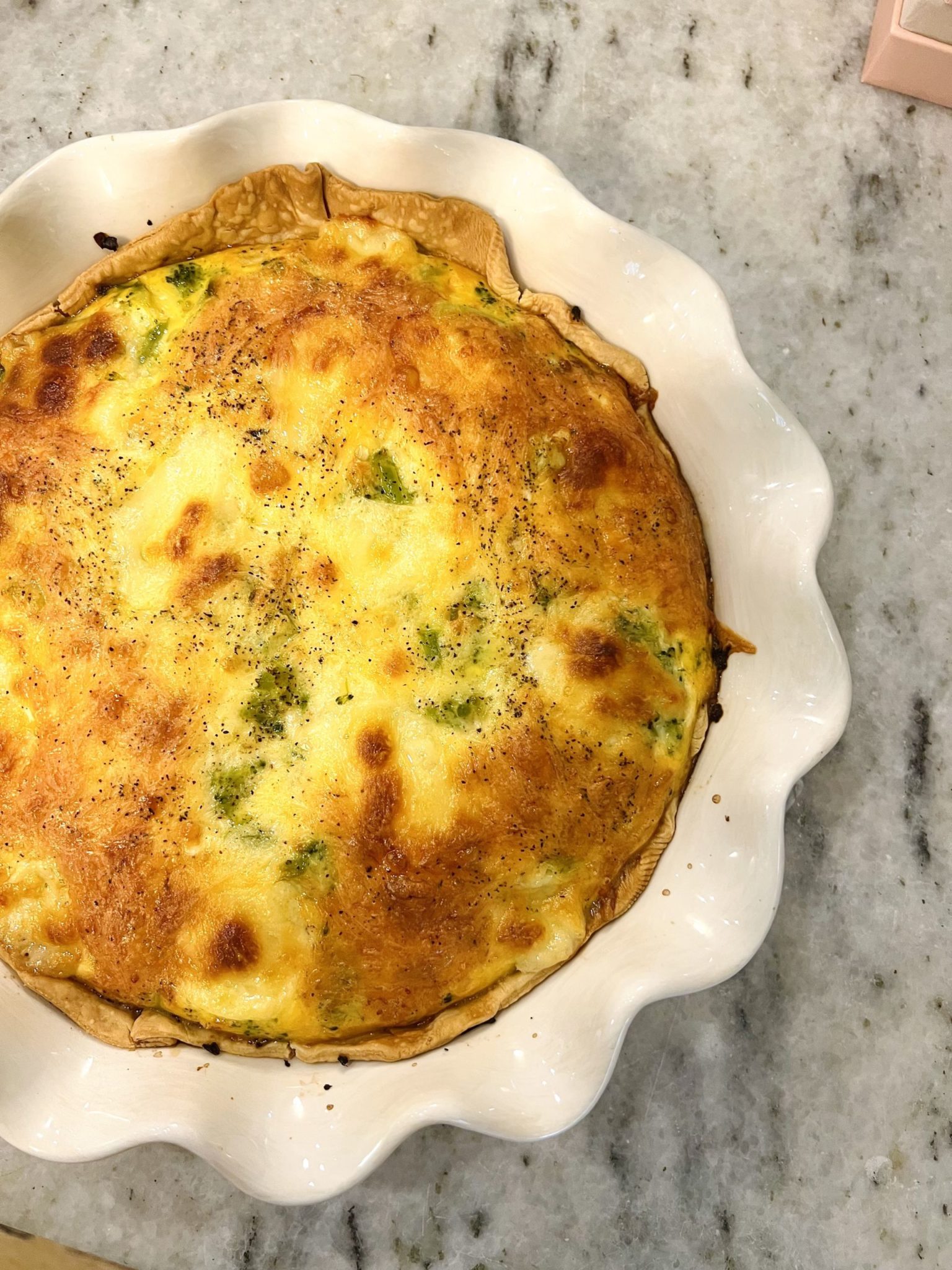 Chicken + Broccoli Quiche - Natalie Mason